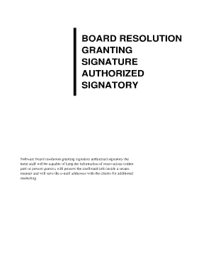 Fillable Online dictionarylink Board resolution granting signature ...