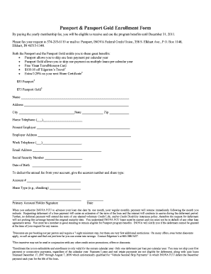 Fillable Online inovafcu Passport amp Passport Gold Enrollment bFormb - Inova Federal Credit bb ...