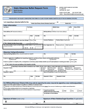Fillable Online Absentee Ballot Request Form cbe - Moore County ...