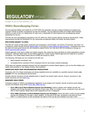 Fillable Online BOSHAb Recordkeeping Forms - BCG Advisors Fax Email Print - pdfFiller