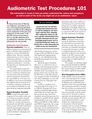 Fillable Online Audiometric Test Procedures 101 Fax Email Print - pdfFiller