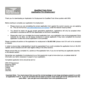 Fillable Online Qualified Train Driver Fax Email Print - pdfFiller
