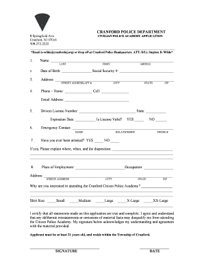 Fillable Online Civilian police academy applicationdoc Fax Email Print ...