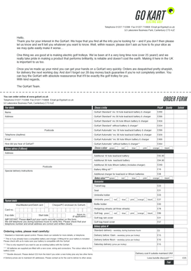 Fillable Online gokart co Current UK retail price listorder form - GO ...