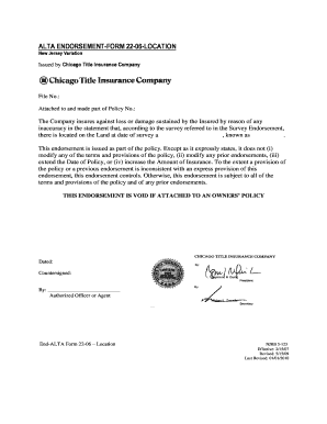 Fillable Online ALTA ENDORSEMENT-FORM 22-06-LOCATION Fax Email Print ...