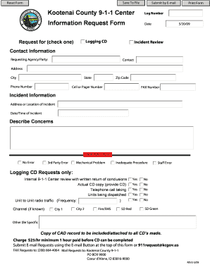 Fillable Online Information Request Form Date - kcsheriffcom Fax Email ...