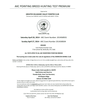 Fillable Online gdvpc AKC POINTING BREED HUNTING TEST PREMIUM - gdvpc ...