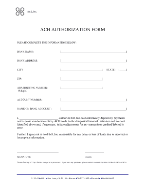 Fillable Online ACH AUTHORIZATION FORM - sims8x8com Fax Email Print - pdfFiller