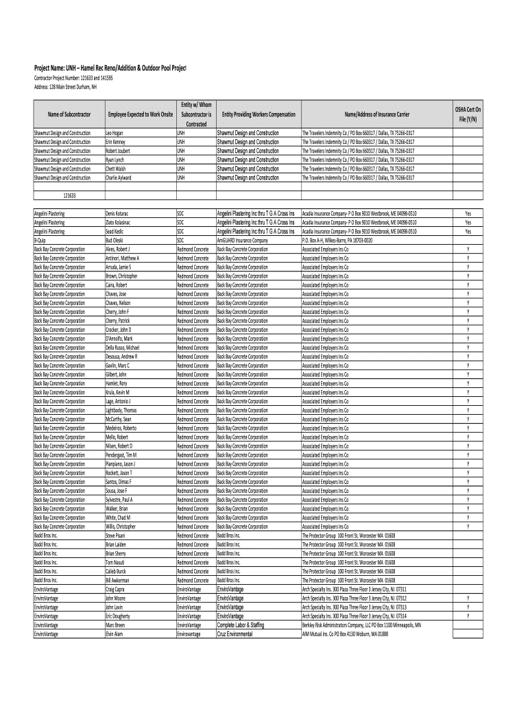 Fillable Online Project Name: UNH Hamel Rec Reno/Addition & Outdoor ...