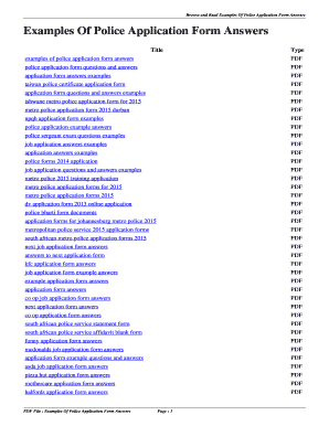 Fillable Online Examples Of Police Application Form Answers ...