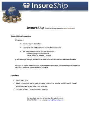 Fillable Online Web Claim Form - Insureship Fax Email Print - pdfFiller