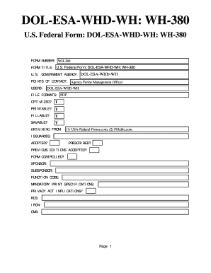 Fillable Online WH-380 US Federal Form Fax Email Print - pdfFiller