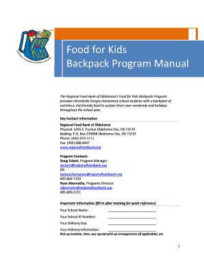 Fillable Online Food for Kids Fax Email Print - pdfFiller