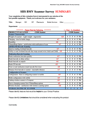 Fillable Online umms SHS BMV Scanner Survey SUMMARY - umms Fax Email ...