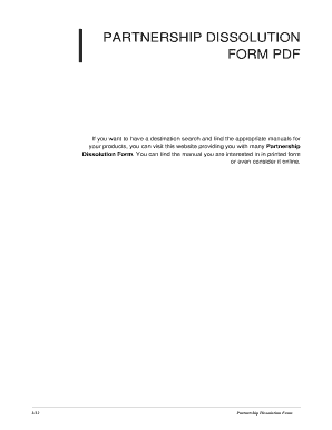 Fillable Online zakladov Partnership Dissolution Form - zakladovnet Fax Email Print - pdfFiller