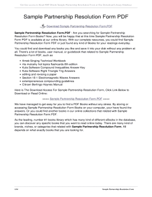 Fillable Online blhkotapalangkaraya Sample Partnership Resolution Form ...