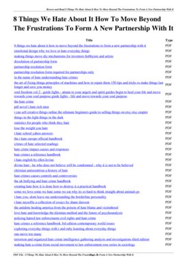 Fillable Online 8 Things We Hate About It How To Move Beyond The ...