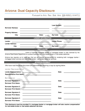 Fillable Online Arizona Dual Capacity Disclosure - LDWholesale Fax ...