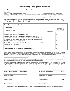 Fillable Online Anti-Steering Loan Options Disclosure - LDWholesale Fax ...