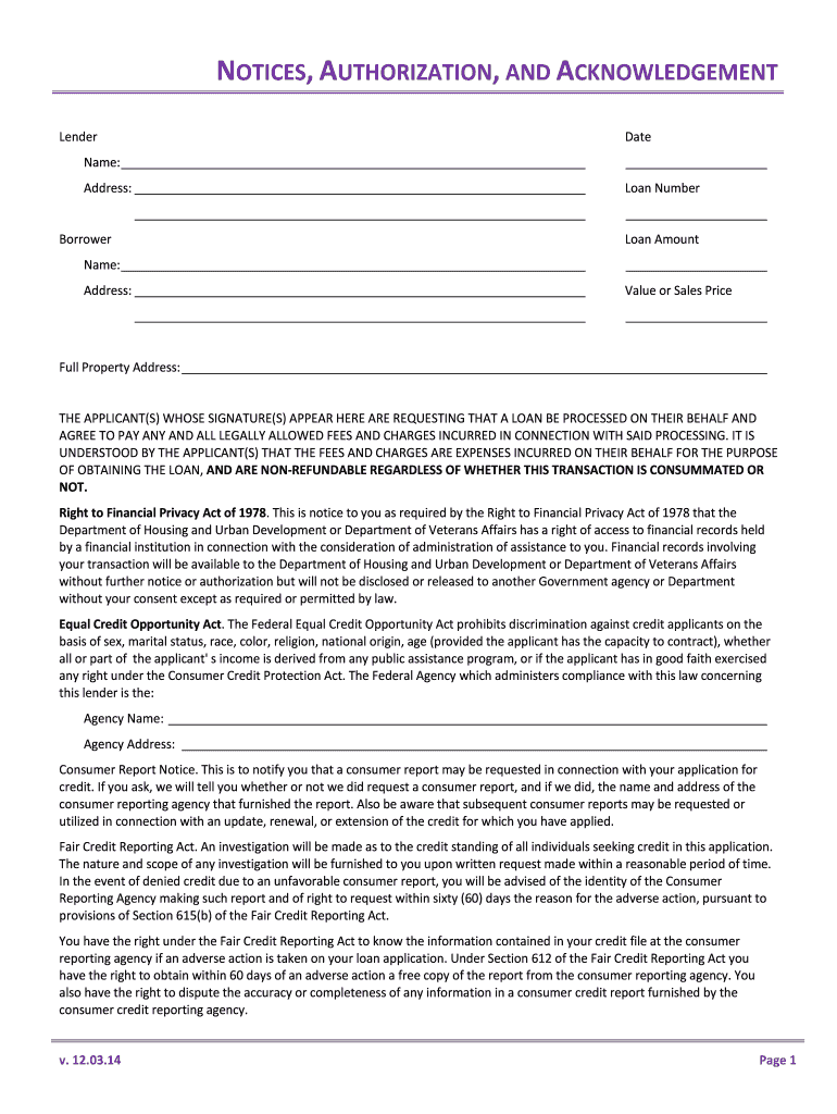 Fillable Online N AUTHORIZATION AND ACKNOWLEDGEMENT Fax Email Print ...