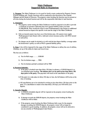 Fillable Online wleonline Main Clubhouse Suggested Rules amp ...