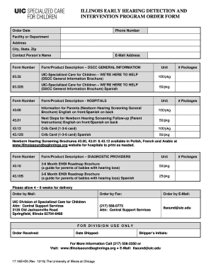 Fillable Online illinoissoundbeginnings ILLINOIS EARLY HEARING DETECTION AND INTERVENTION ...