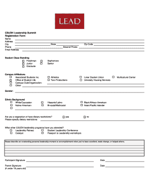 Fillable Online lsucsudh CSUDH Leadership Summit Registration Form Fax ...