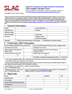 Fillable Online www-group slac stanford ODH Safety Review Form ...