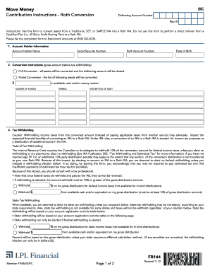 Fillable Online Download amp Edit the Roth bIRAb Conversion Form - LWP ...