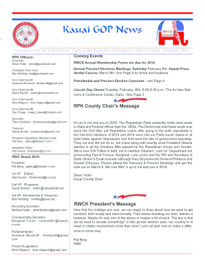 Fillable Online Newsletter for the Republican Party the Republican Fax ...
