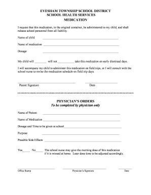 Fillable Online Medication form 1doc Fax Email Print - pdfFiller