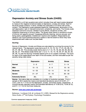 Fillable Online Depression Anxiety and Stress Scale (DASS) Fax Email ...