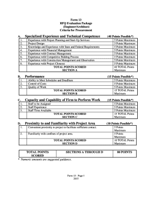 Fillable Online RFQ Evaluation Package Fax Email Print - pdfFiller