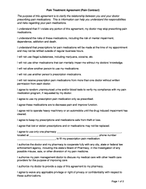Fillable Online Pain Treatment Agreement Pain Contract Fax Email Print ...