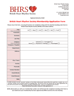 Fillable Online British Heart Rhythm Society Membership Application ...