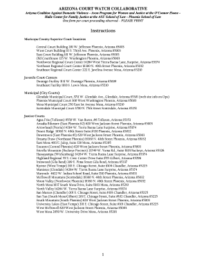 Fillable Online web law asu ARIZONA COURT WATCH COLLABORATIVE - web law ...