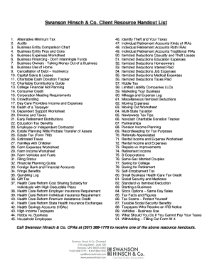 Fillable Online Client Resource Handout List Fax Email Print - pdfFiller