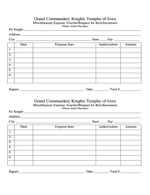 Fillable Online kt iayorkrite Miscellaneous Expense Voucher - kt ...