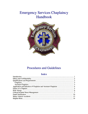 Fillable Online chaplaincy Emergency Services Chaplain Handbookdoc ...