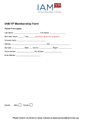 Fillable Online IAM-YP Membership Form - EventRebels Fax Email Print ...