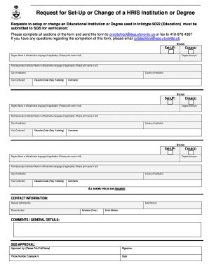 Fillable Online hrandequity utoronto Request for Set-Up or Change of a ...