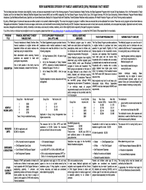Fillable Online NEW HAMPSHIRE DIVISION OF FAMILY ASSISTANCE (DFA ...