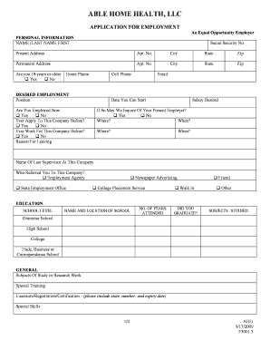 Fillable Online ABLE HOME HEALTH LLC Fax Email Print - pdfFiller