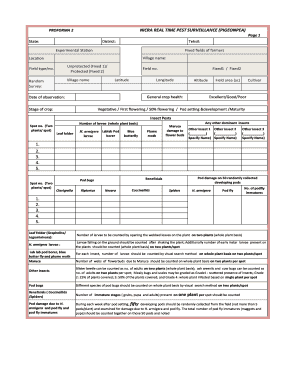 Fillable Online PROFORMA 2 NICRA REAL TIME PEST SURVEILLANCE PIGEONPEA ...