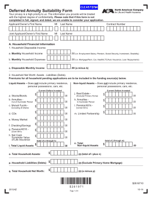 Fillable Online Deferred Annuity Suitability Form Fax Email Print ...