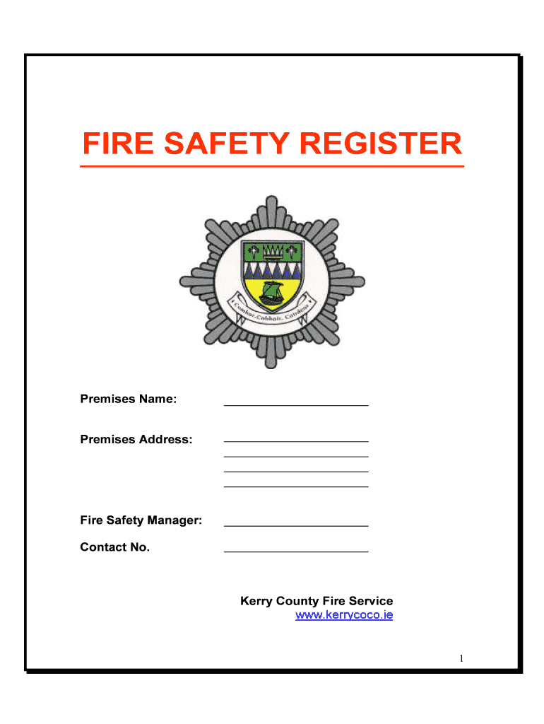 Fillable Online FIRE SAFETY REGISTER Fax Email Print - pdfFiller