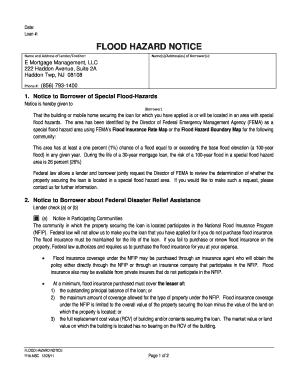 Fillable Online FLOOD HAZARD NOTICE - EMM Wholesale Fax Email Print ...