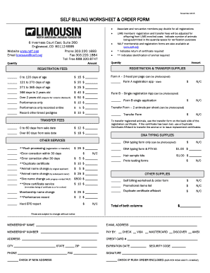 Fillable Online nalf SELF BILLING WORKSHEET amp ORDER bFORMb - nalf Fax ...