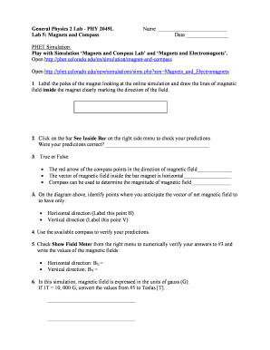 Fillable Online cis famu General Physics 2 Lab - PHY 2049L Name Lab 5 ...