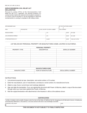 Fillable Online recorder co kern ca 02 (0810) SERVICEMEMBERS CIVIL ...